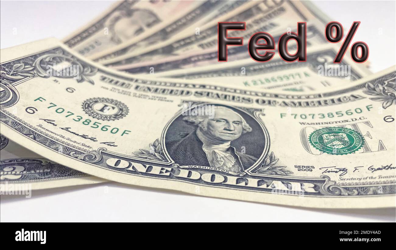 The US dollar banknotes for finance and economy on a white background ...