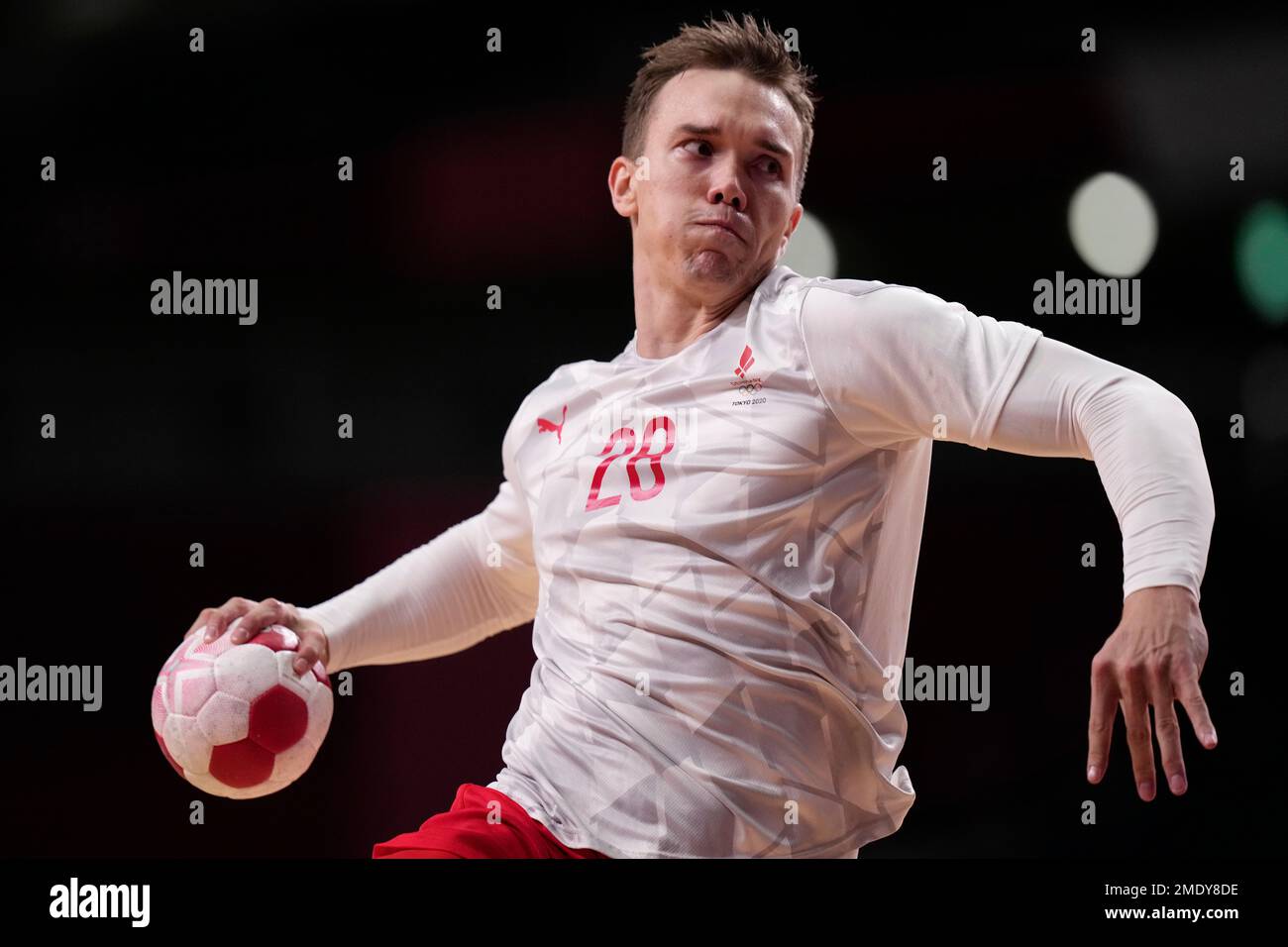 Denmark's Lasse Andersson tries to score during the men's gold medal ...