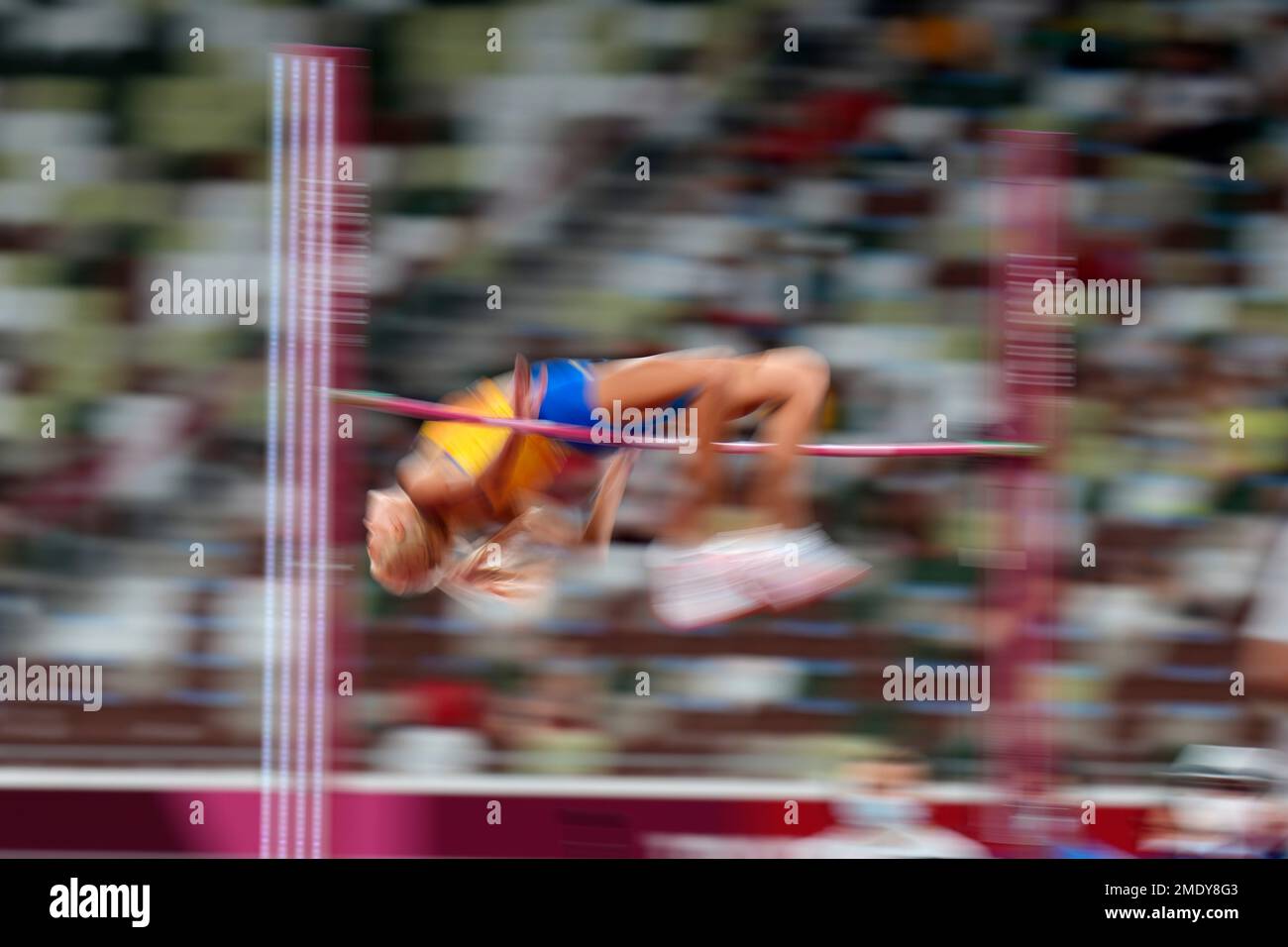 Yuliya Levchenko, of Ukraine, competes in the women's high jump final ...