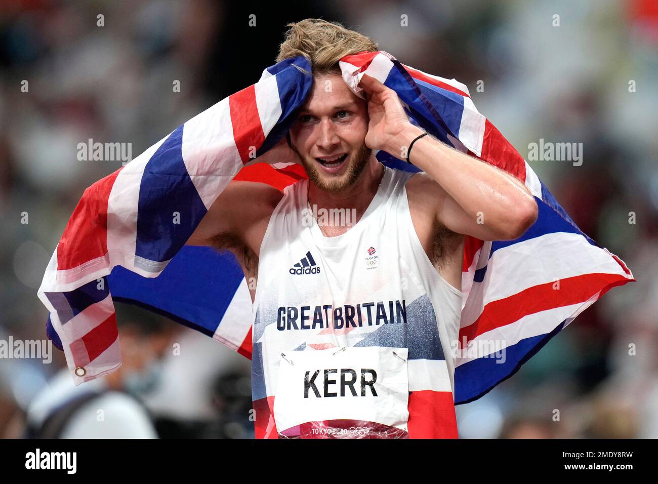 Josh Kerr, of Britain, reacts after his third place the final of the ...