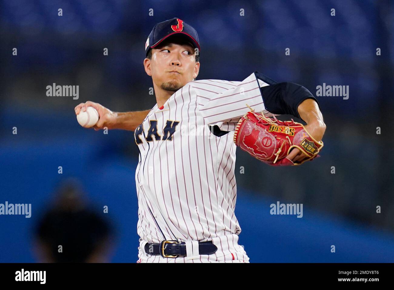 Japan's Koudai Senga pitches during the sixth inning of the gold medal ...