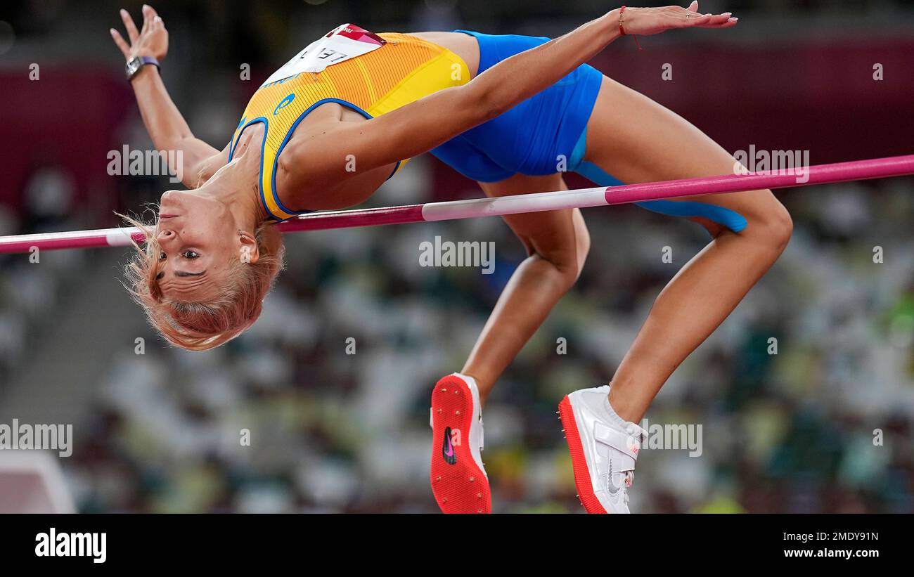 Yuliya Levchenko, of Ukraine, competes in the women's high jump final ...