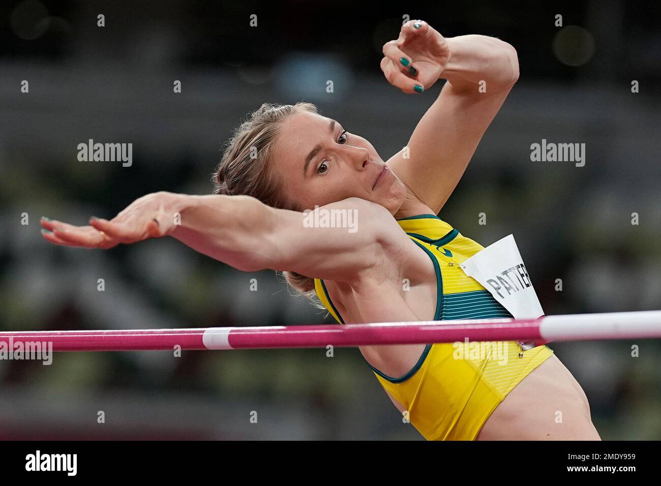 Eleanor Patterson, of Australia, competes in the women's high jump ...