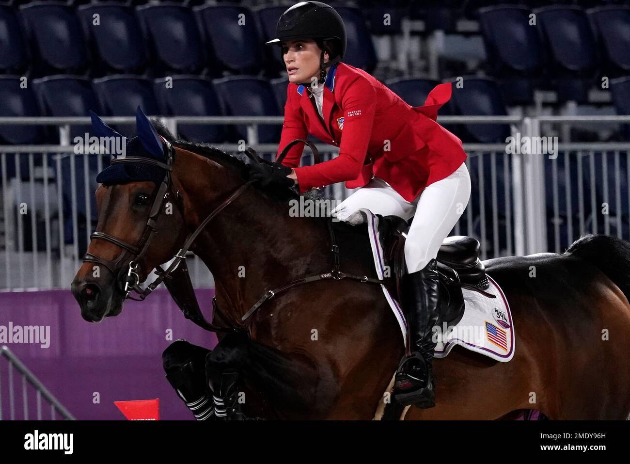 United States' Jessica Springsteen, riding Don Juan van de Donkhoeve ...