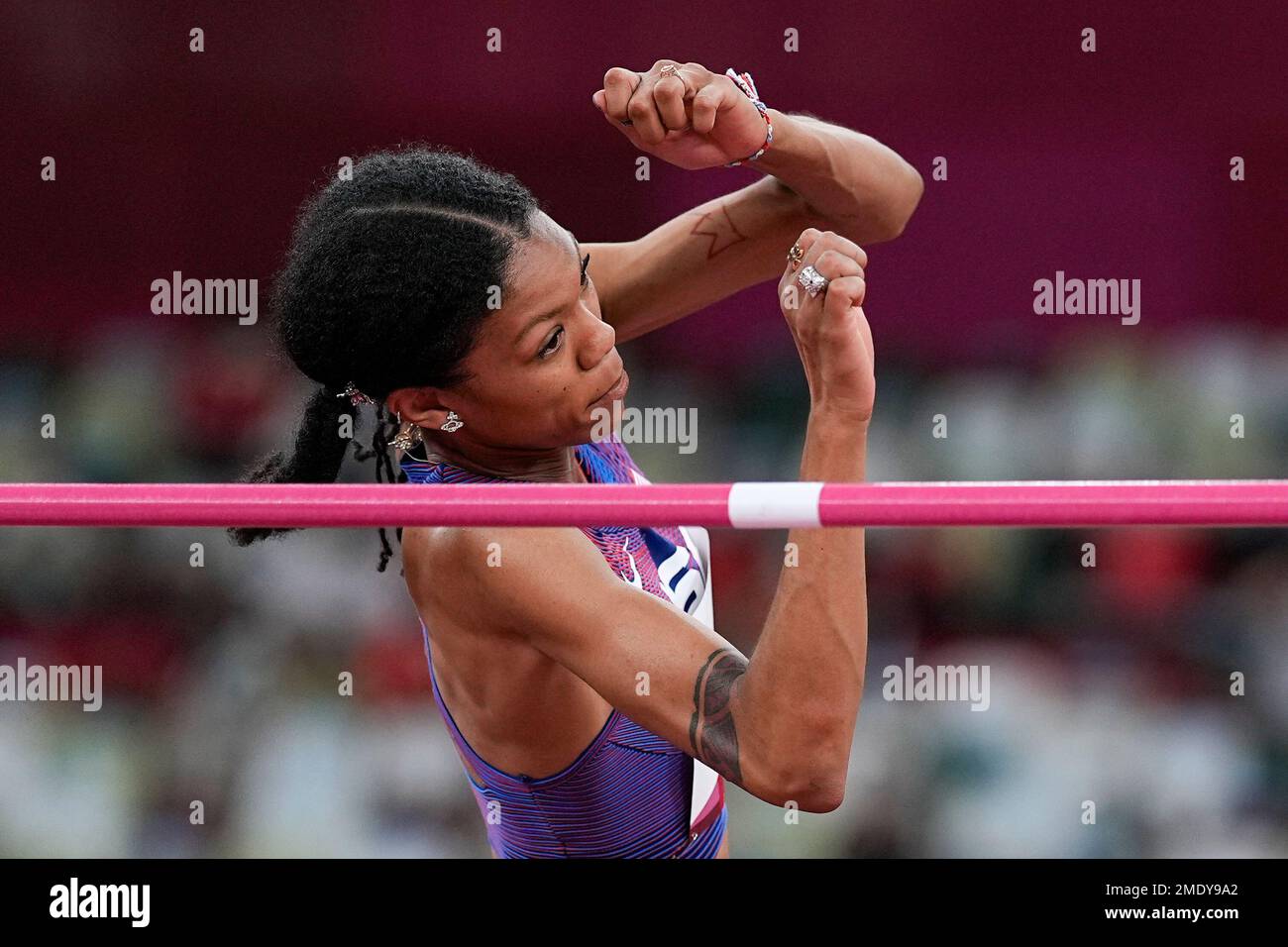 Vashti Cunningham, of the United States, competes in the women's high ...