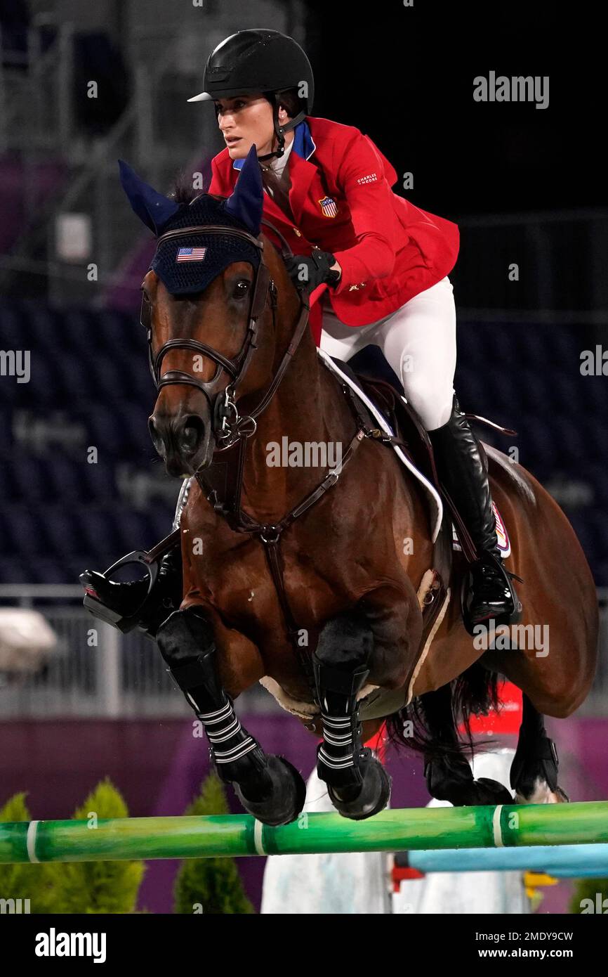 United States' Jessica Springsteen, riding Don Juan van de Donkhoeve ...