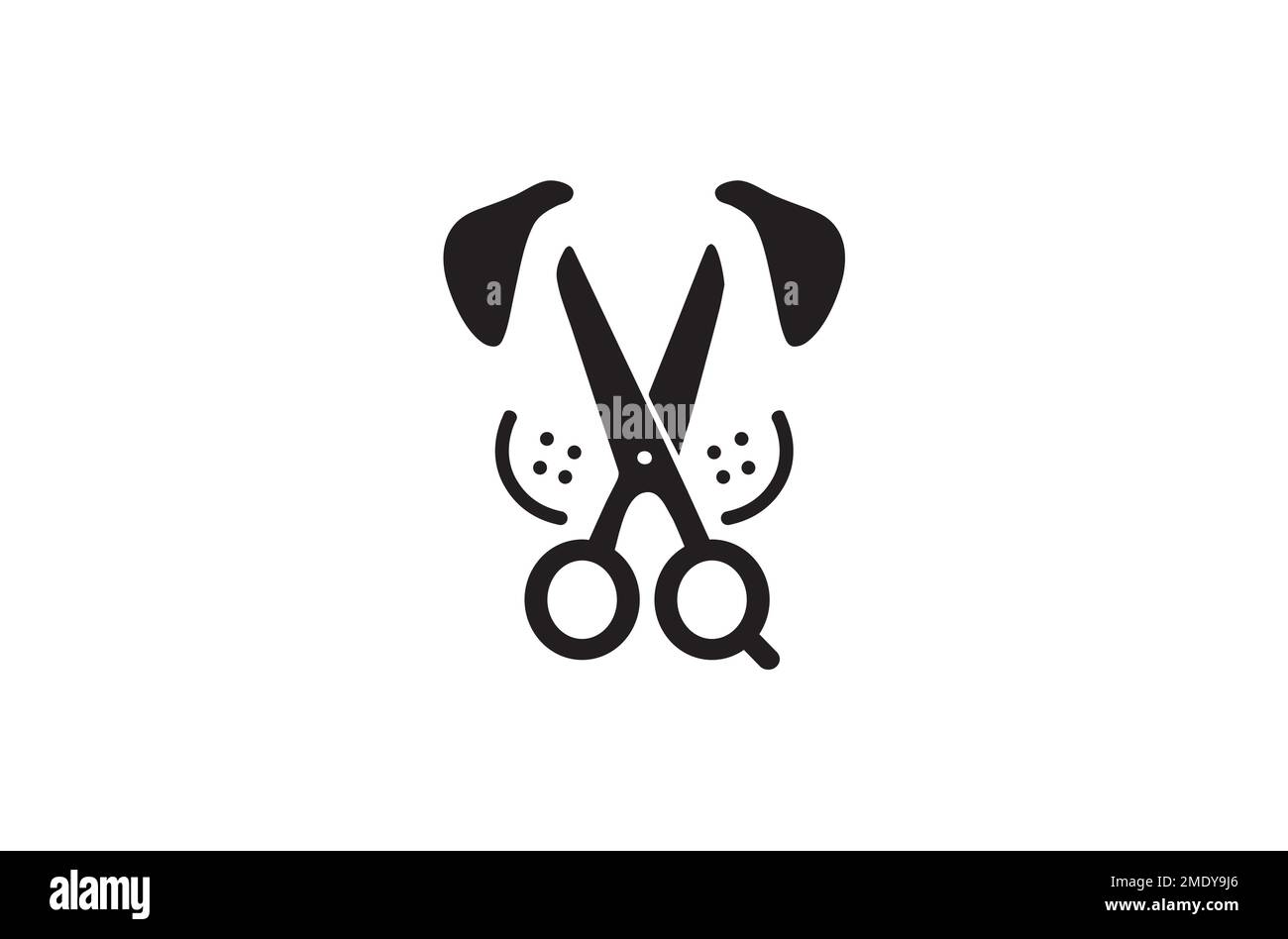 creative dog face scissors symbol logo vector icon design illustration ...