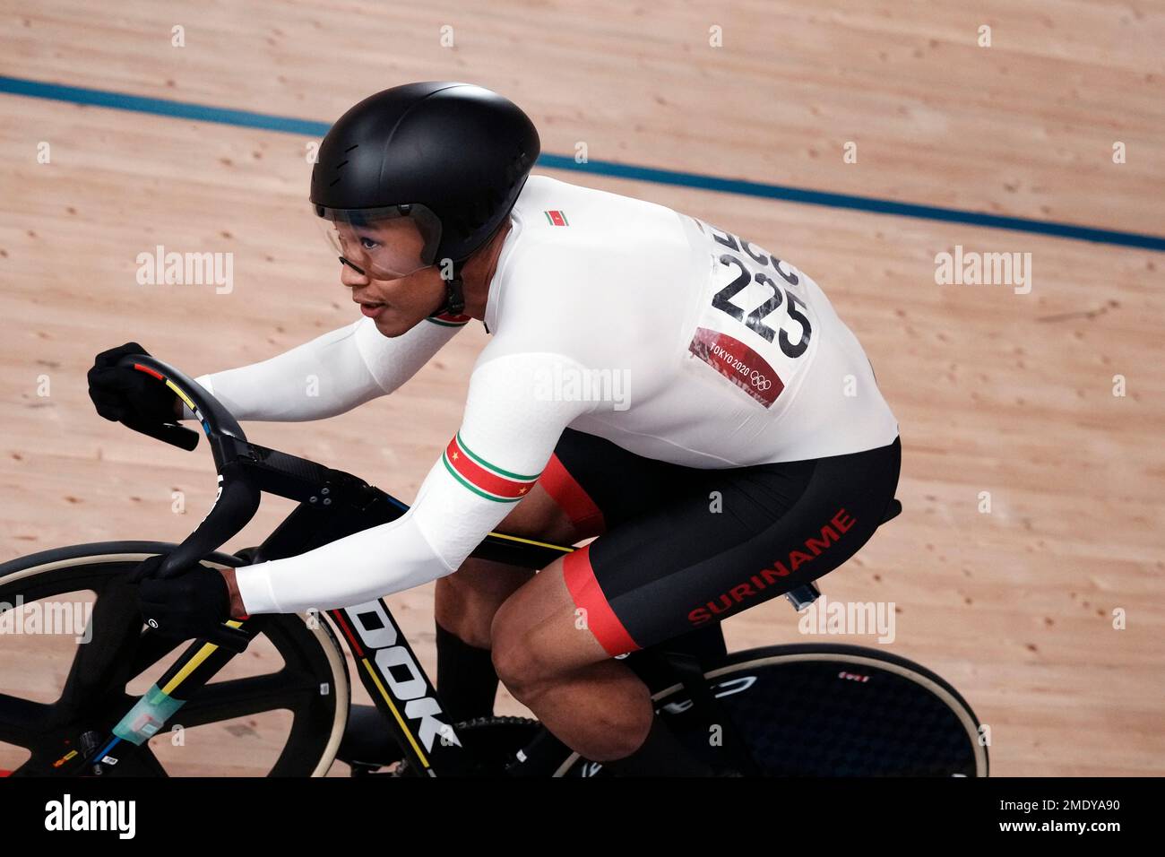 Jair Tjon En Fa of Team Suriname competes during the track cycling men ...