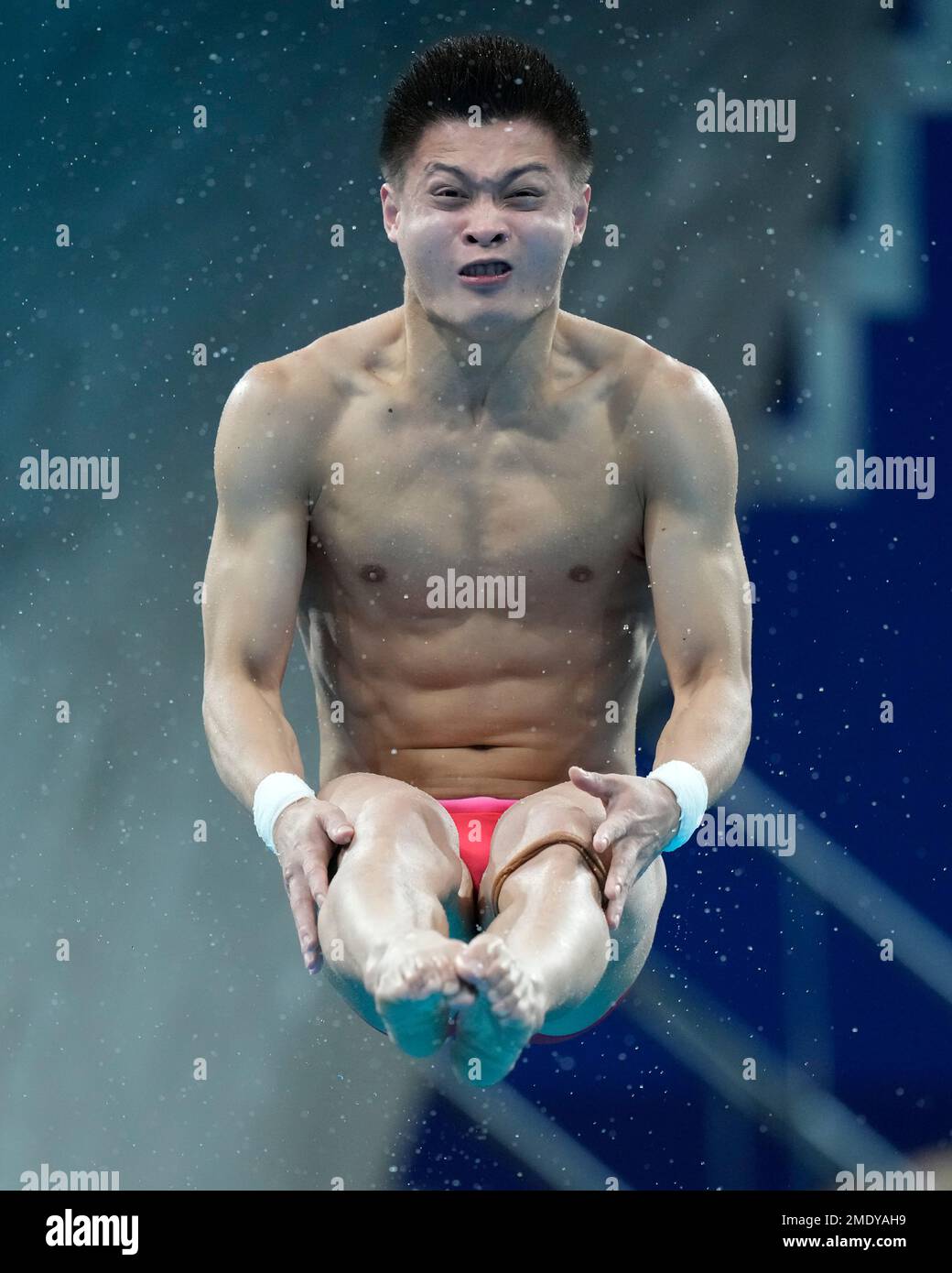 Yang Jian of China competes in men's diving 10m platform final at the ...