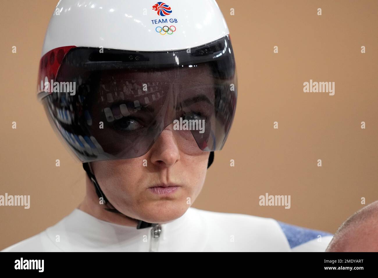 Katy Marchant of Team Britain competes during the track cycling women's ...