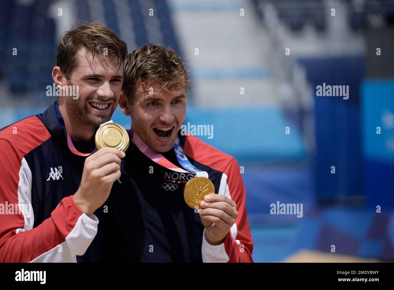 Anders Berntsen Mol, left, of Norway, and teammate Christian Sandlie ...