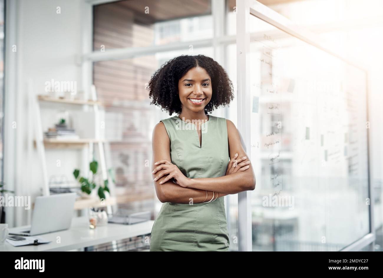 Confidence is key to success. Cropped portrait of an attractive young businesswoman standing ...