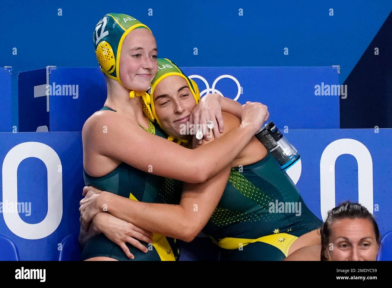Australia's Abby Andrews (12) and Elle Armit watch the final moments of ...