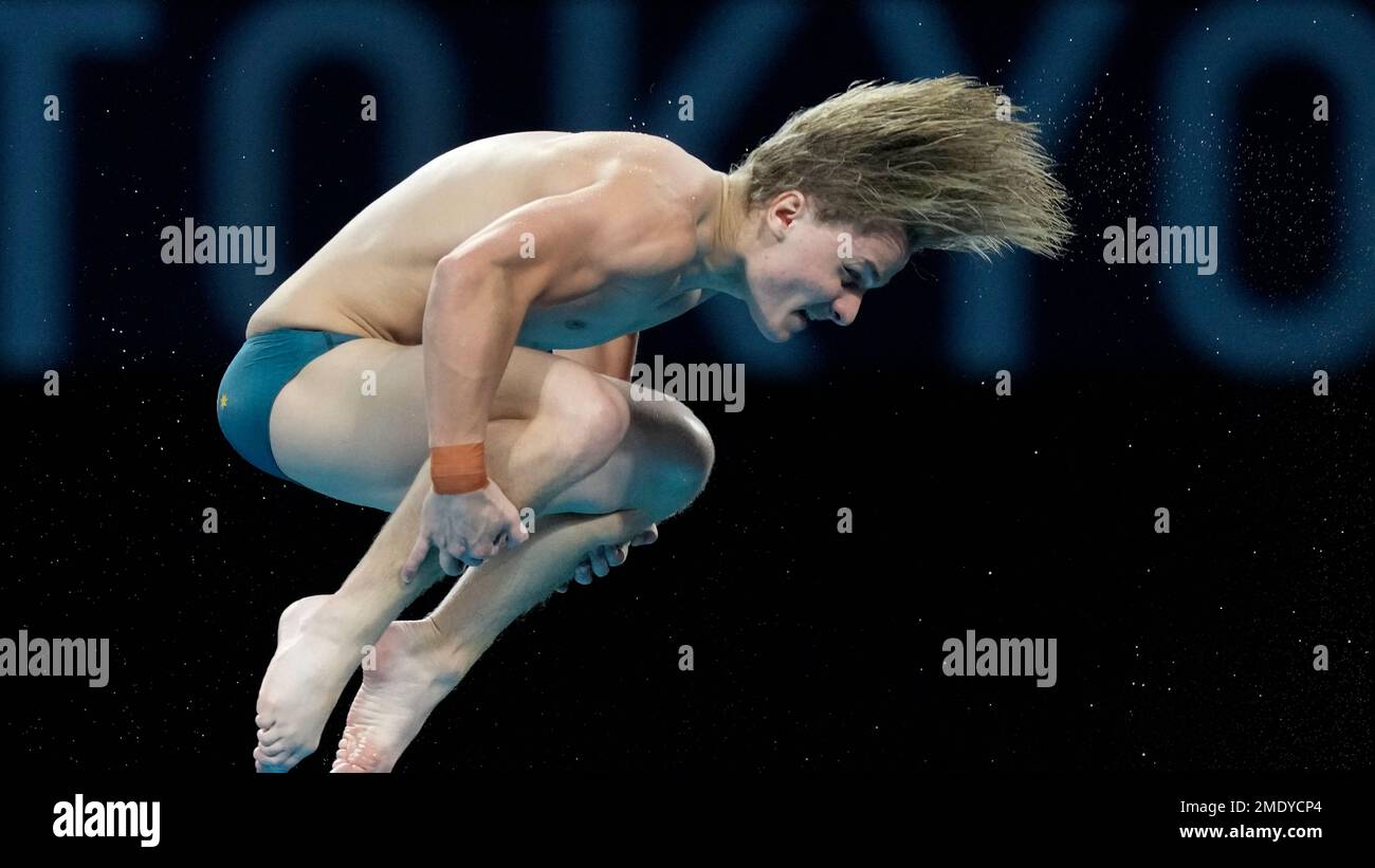 Cassiel Rousseau of Australia competes in men's diving 10m platform ...
