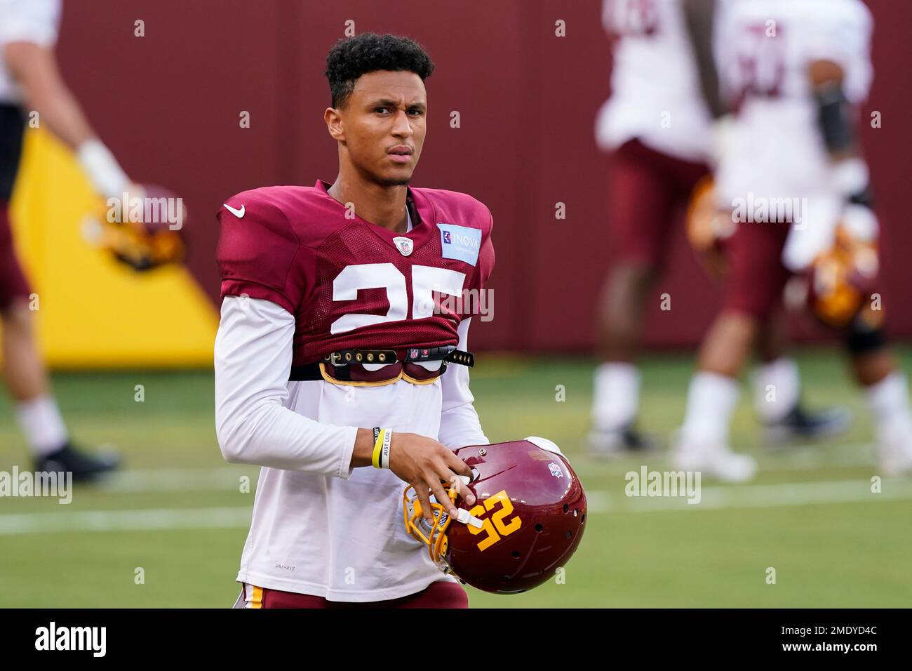 Washington Football Team cornerback Benjamin St-Juste (25) walks on the ...
