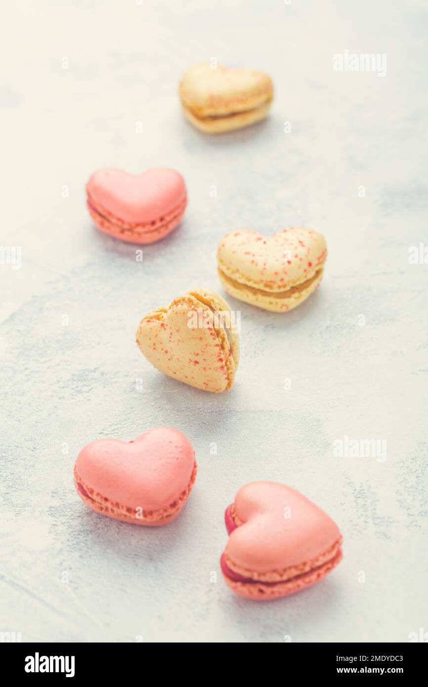Sweet macaroons macarons in heart shape Stock Photo - Alamy