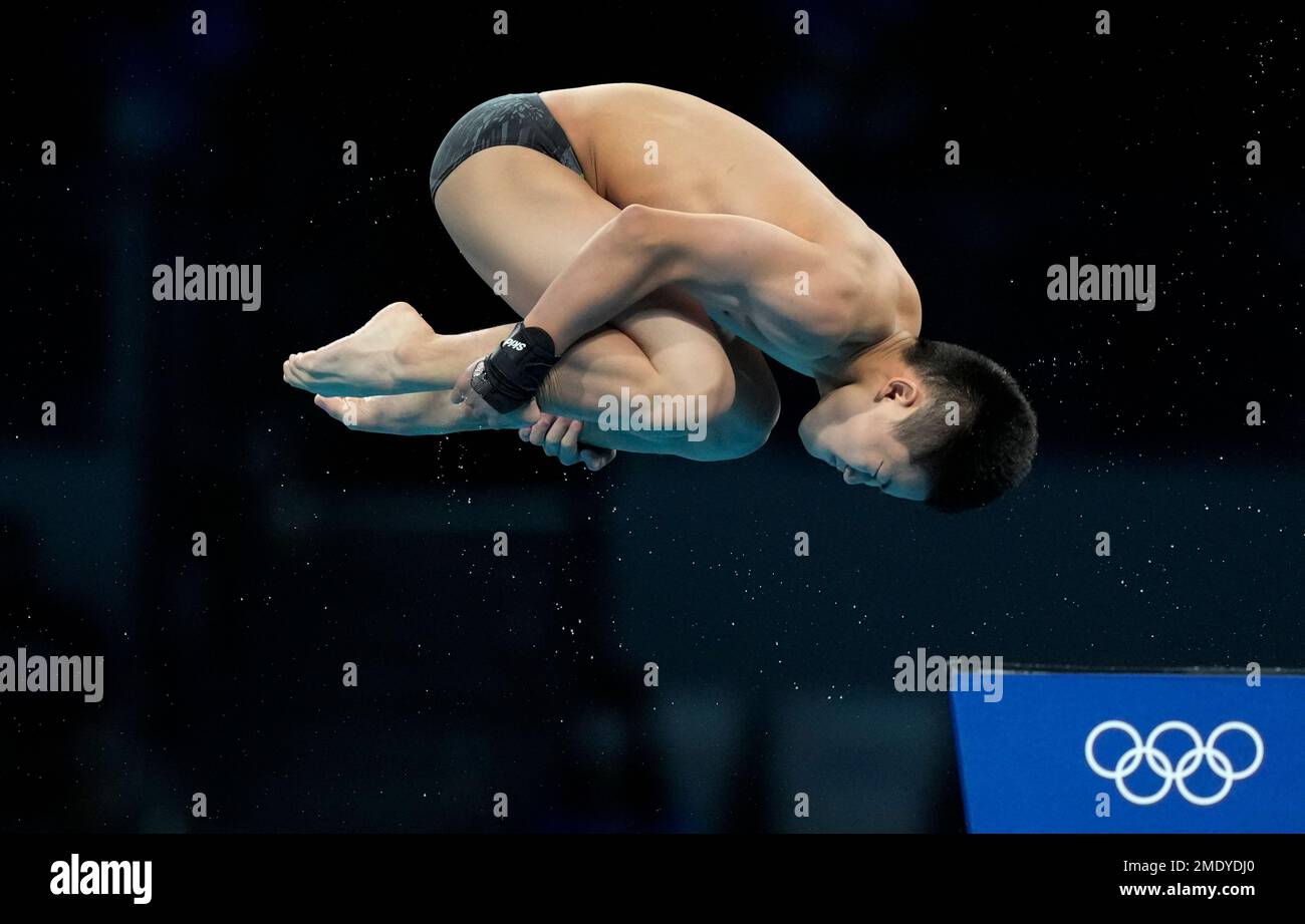 Rikuto Tamai of Japan competes in men's diving 10m platform semifinal ...