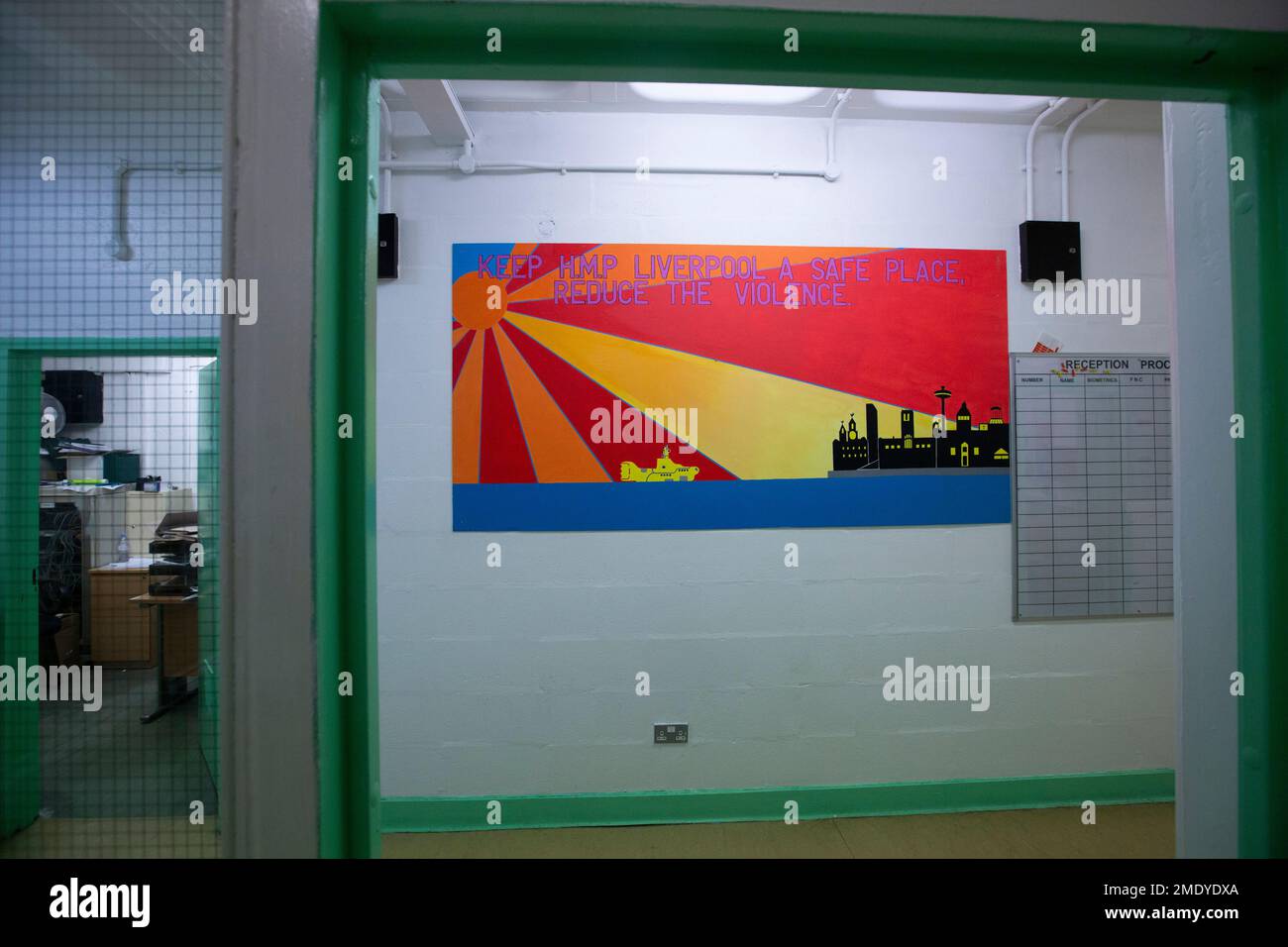 The reception area for newly-arrived prisoners at HMP Liverpool, also ...