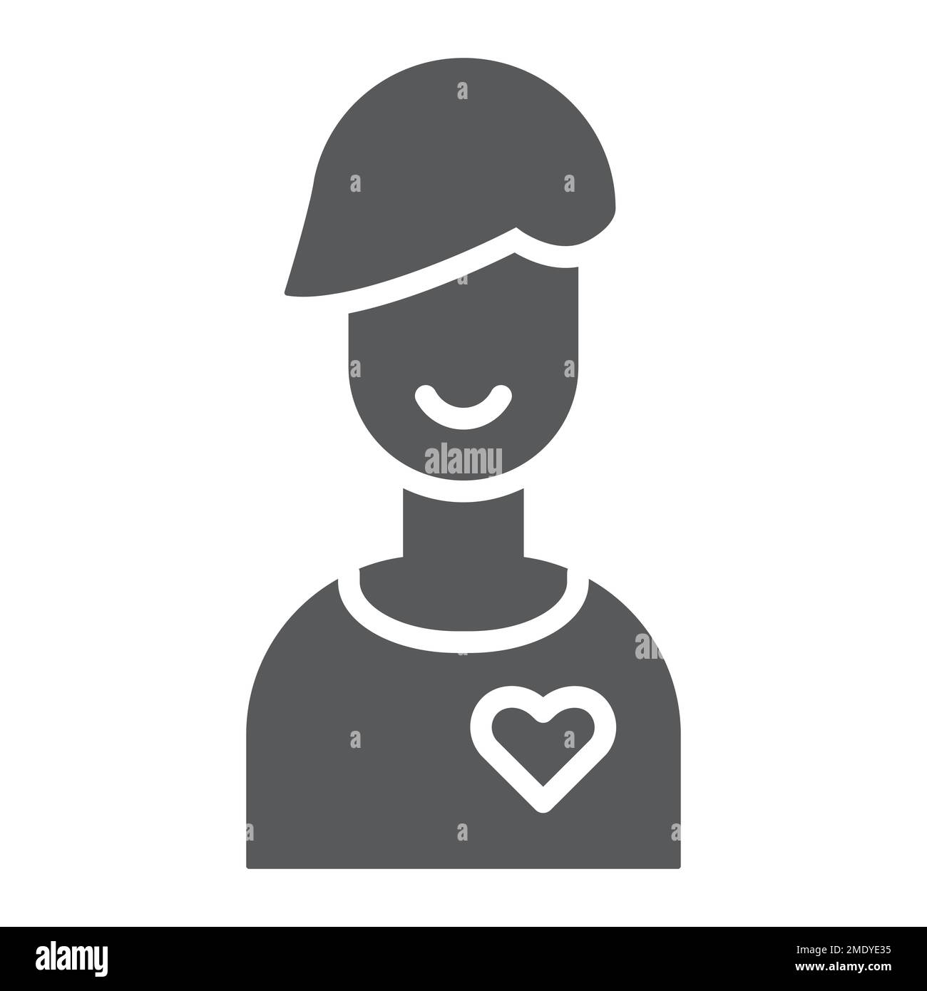 Boyfriend glyph icon, male and romance, boy sign, vector graphics, a ...