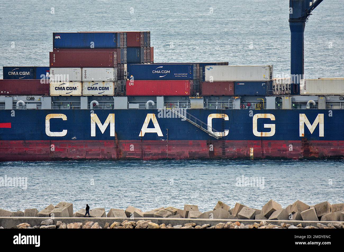 The container ship Fort Saint Louis of the company CMA CGM arrives at ...