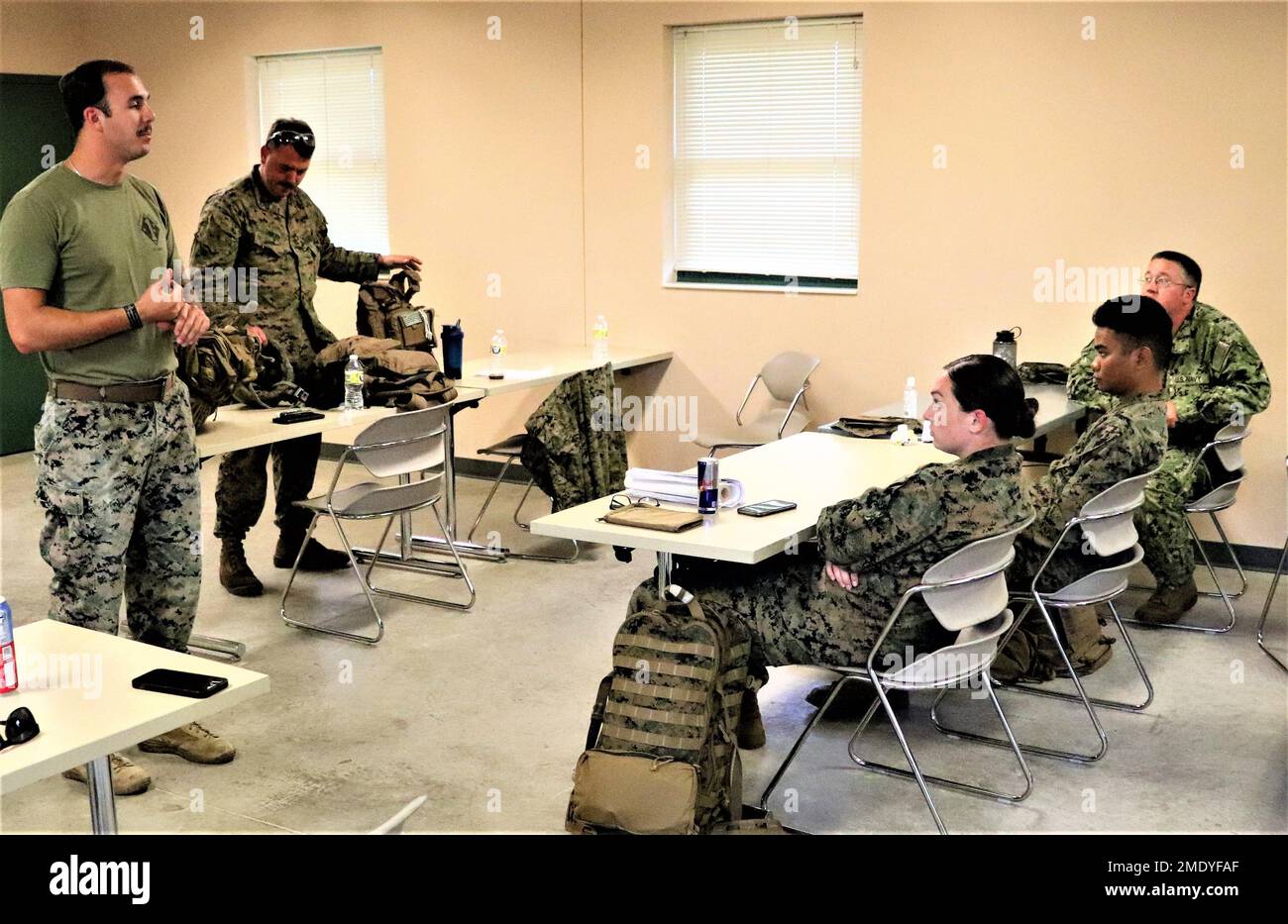 U.S. Navy Corpsmen with 2nd Battalion, 24th Marines (2/24) participate ...