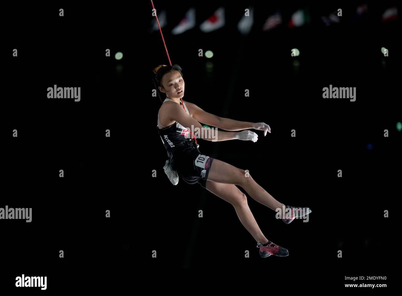 Seo Chae-hyun, of South Korea, rappels down after competing in the ...