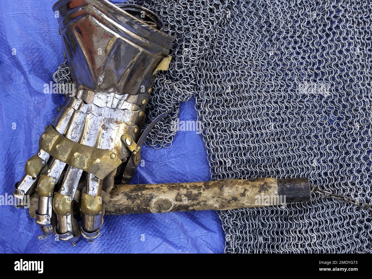 Detail of ancient armor of a medieval warrior, war defense, history ...