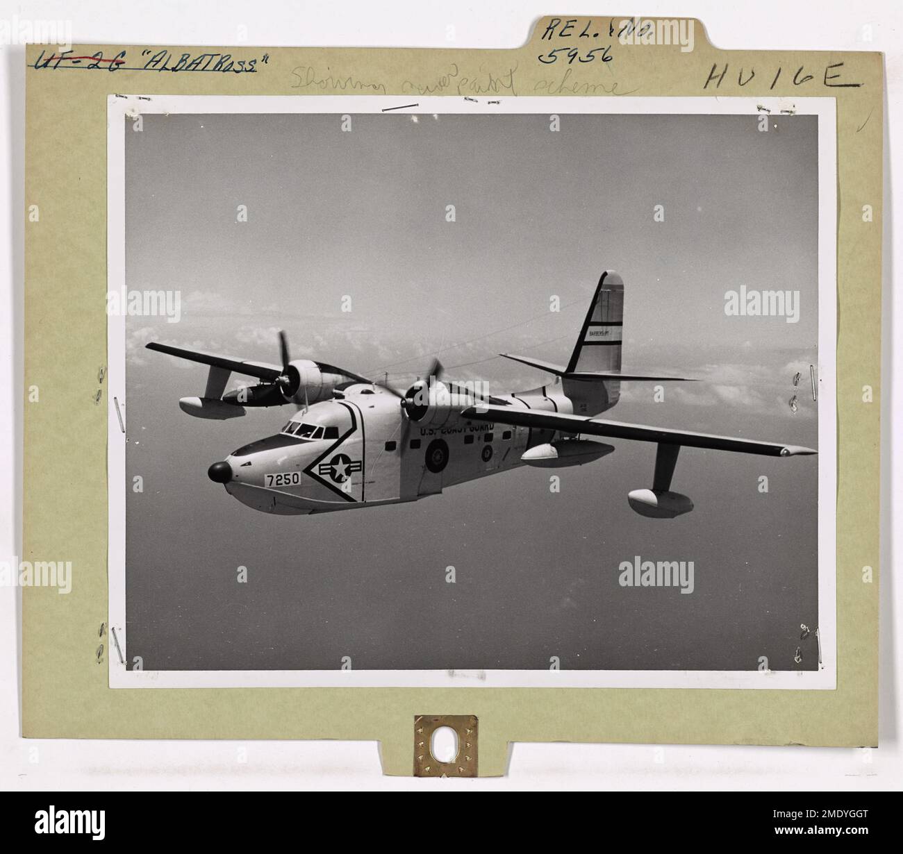 A U.S. Coast Guard UF-2G amphibious plane, flying out of Honolulu ...