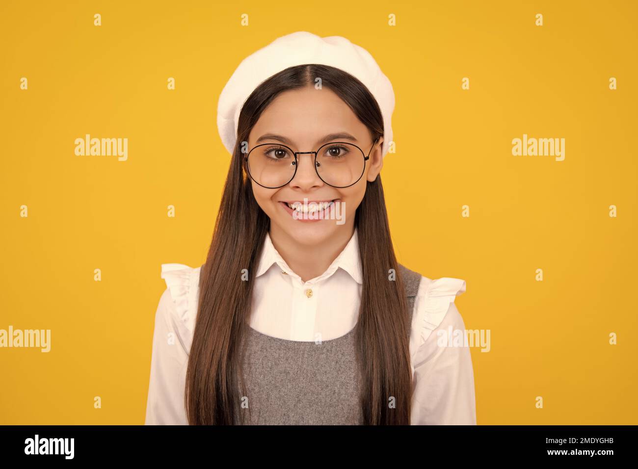 Portrait of pretty teen girl. Latin or hispanic teenager child isolated ...