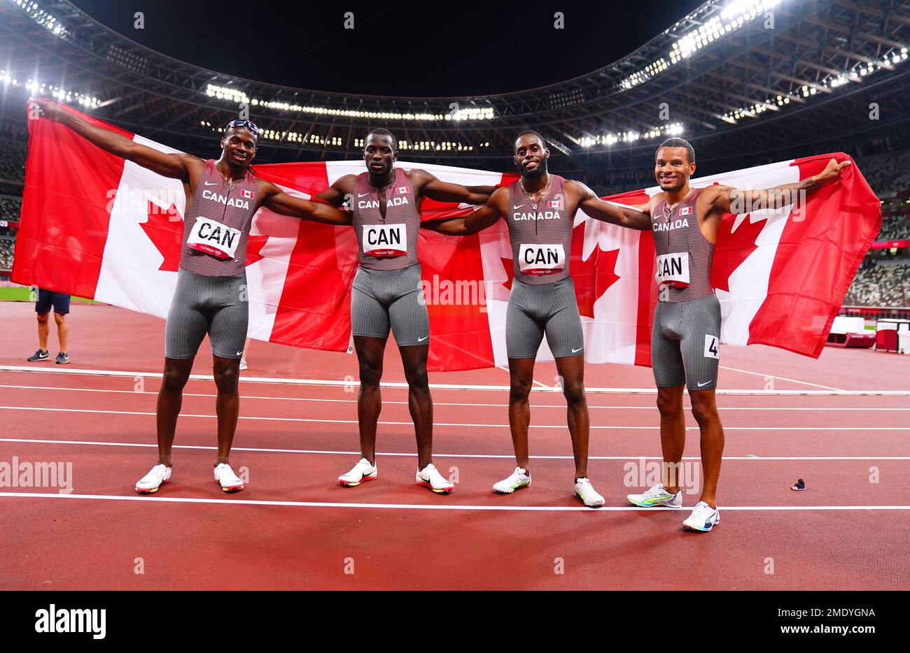 Canadian members Aaron Brown, Jerome Blake, Brendon Rodney, and Andre ...