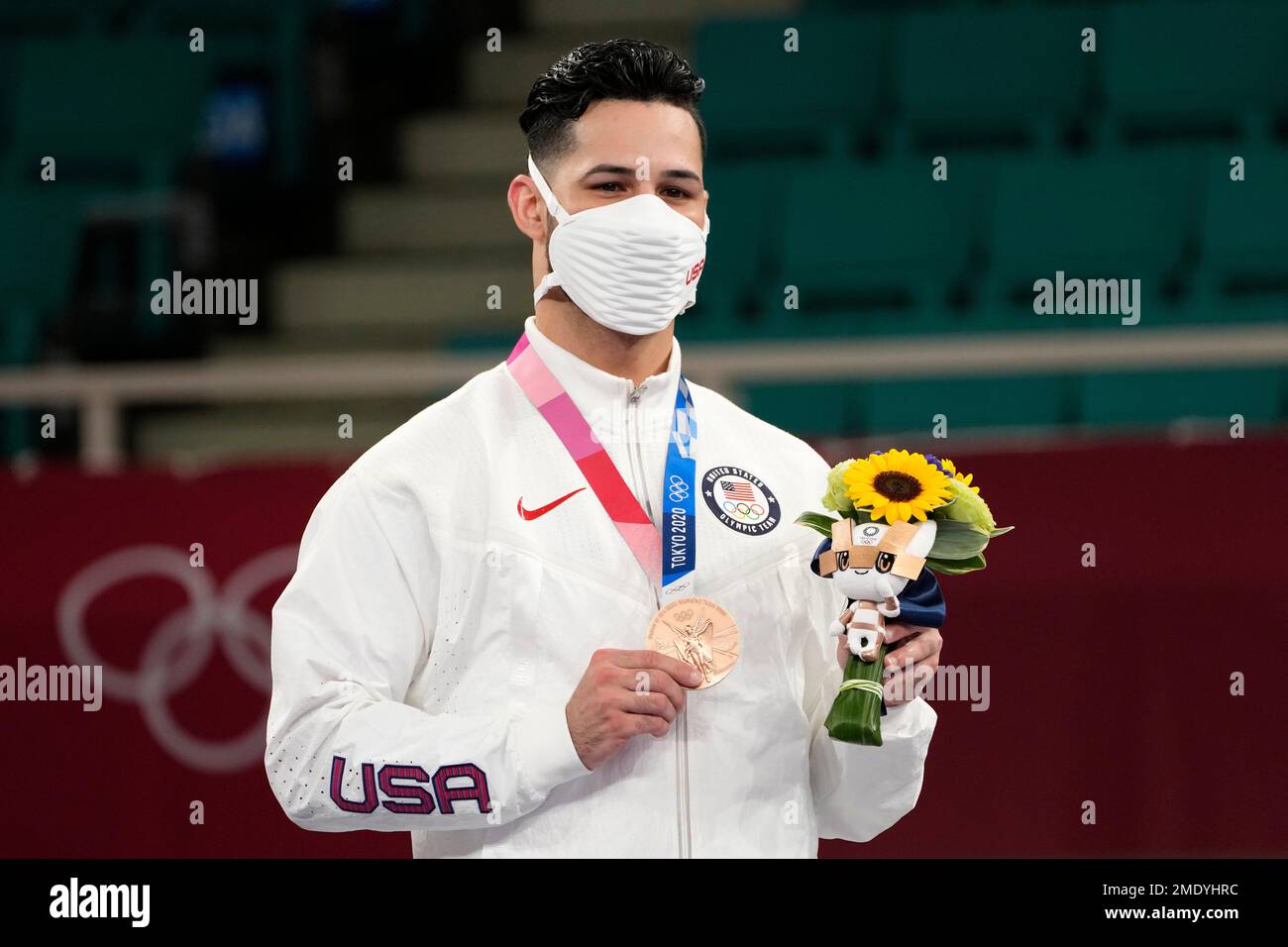 Bronze medalist Ariel Torres Gutierrez of the United States poses ...