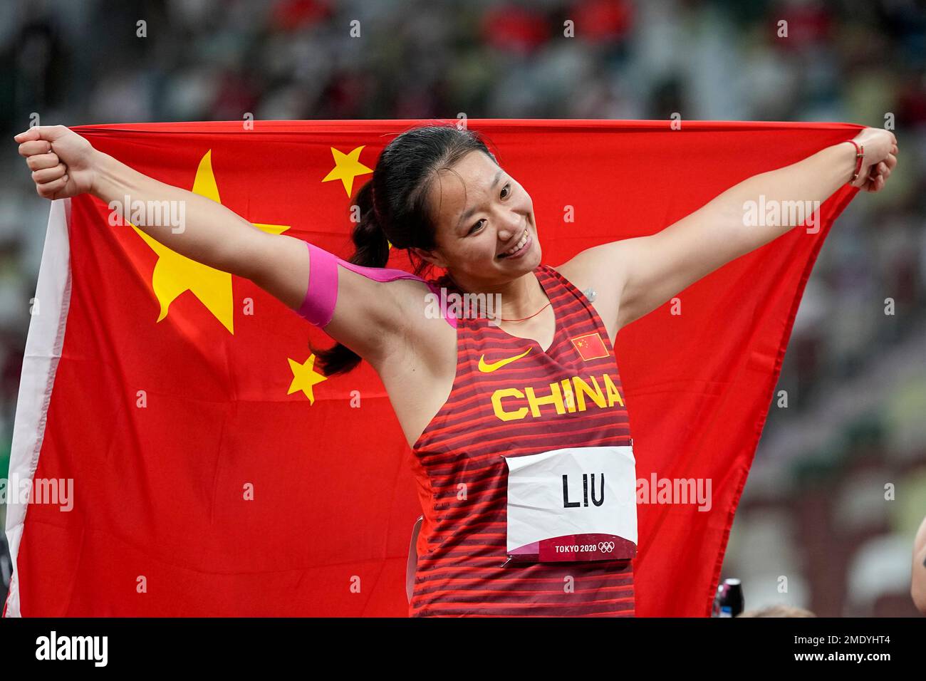 Shiying Liu, of China, celebrates after winning the gold medal in the ...