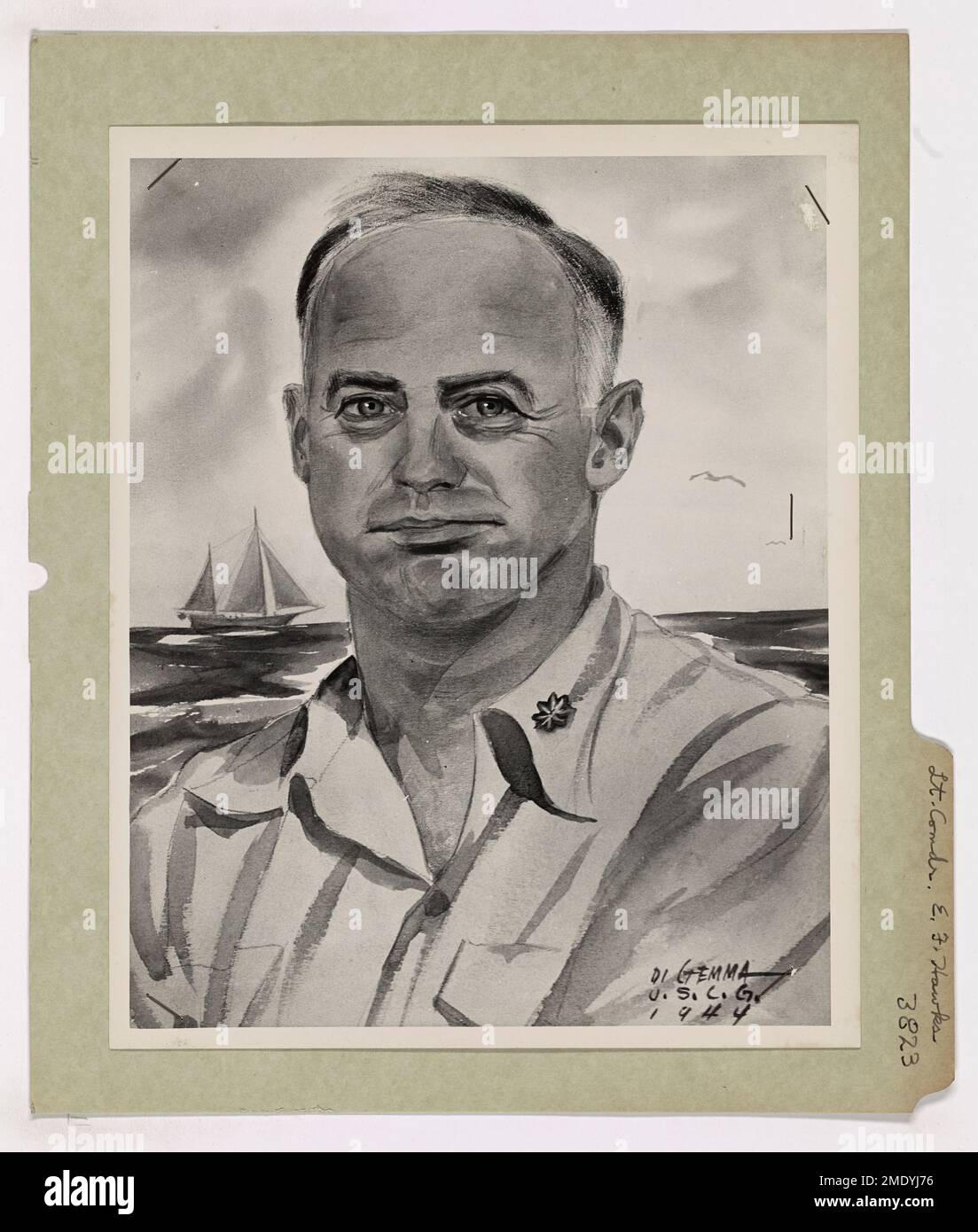 This image is an artwork of Coast Guard Lieutenant Commander Edgar F ...