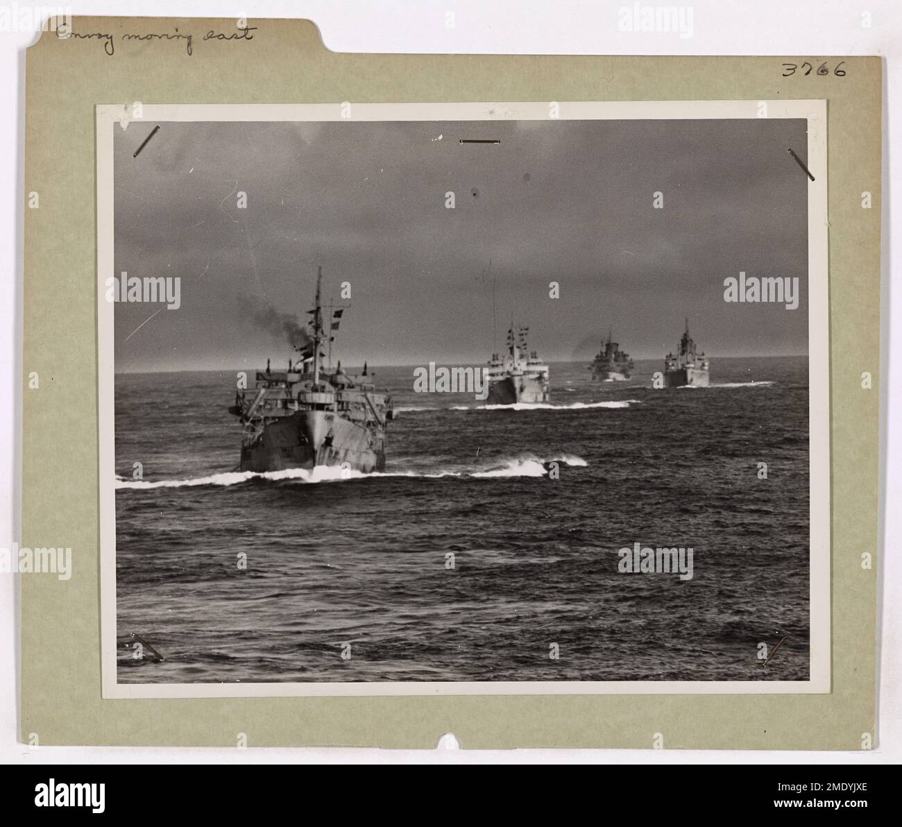 Convoy Moving East. In the wake of a Coast Guard-manned troop transport ...