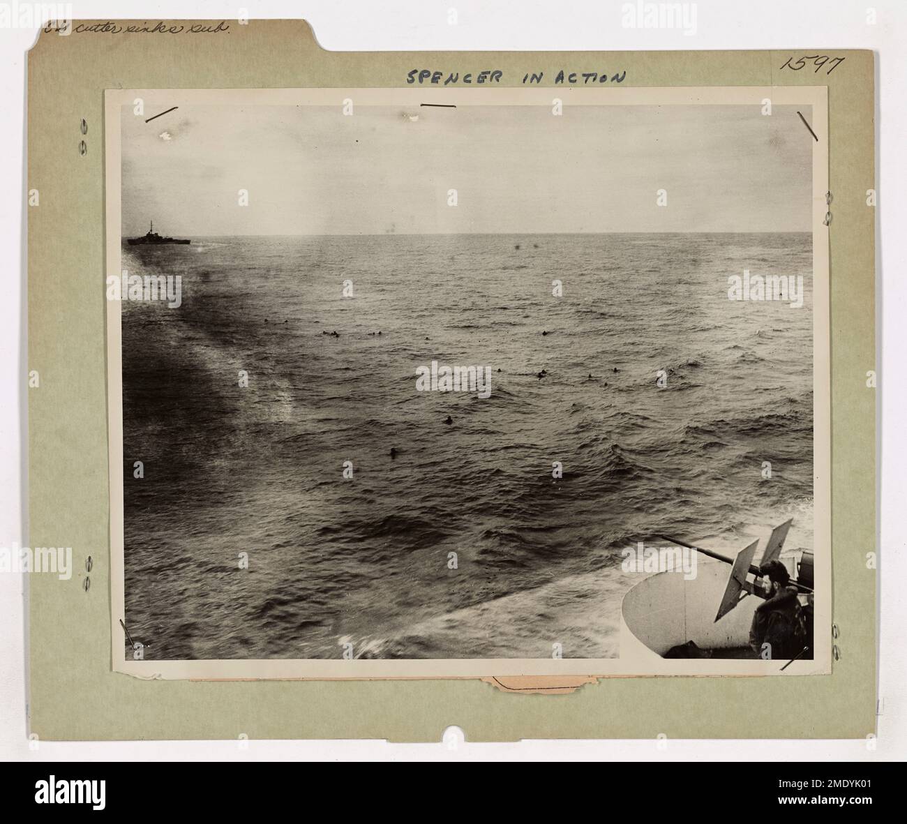 The Coast Guard cutter Spencer sinks a German submarine during World ...