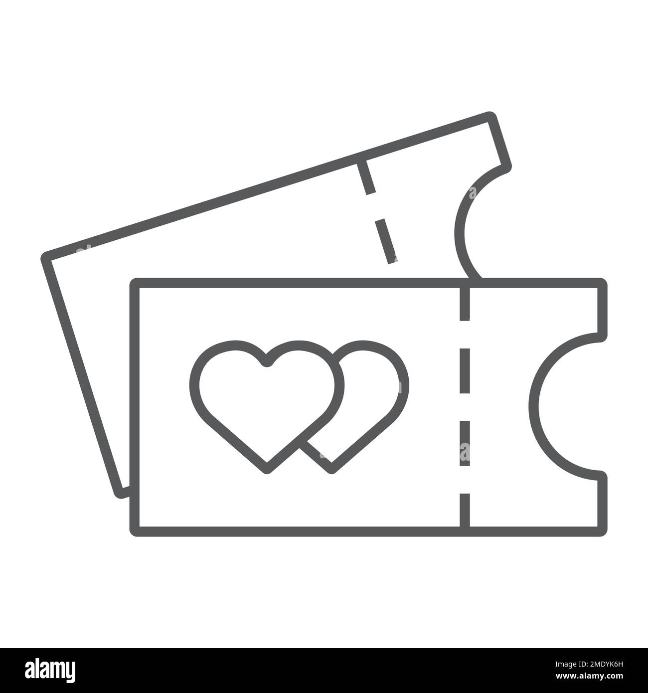 Tickets thin line icon, event and pass, cinema tickets sign, vector ...