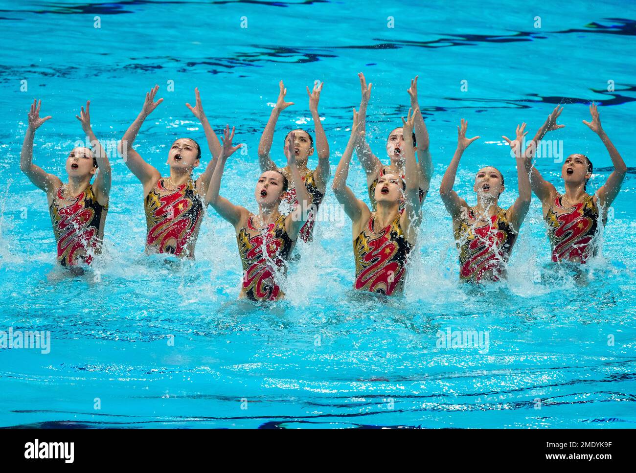 China's team compete in the Team Technical Routine at the 2020 Summer ...