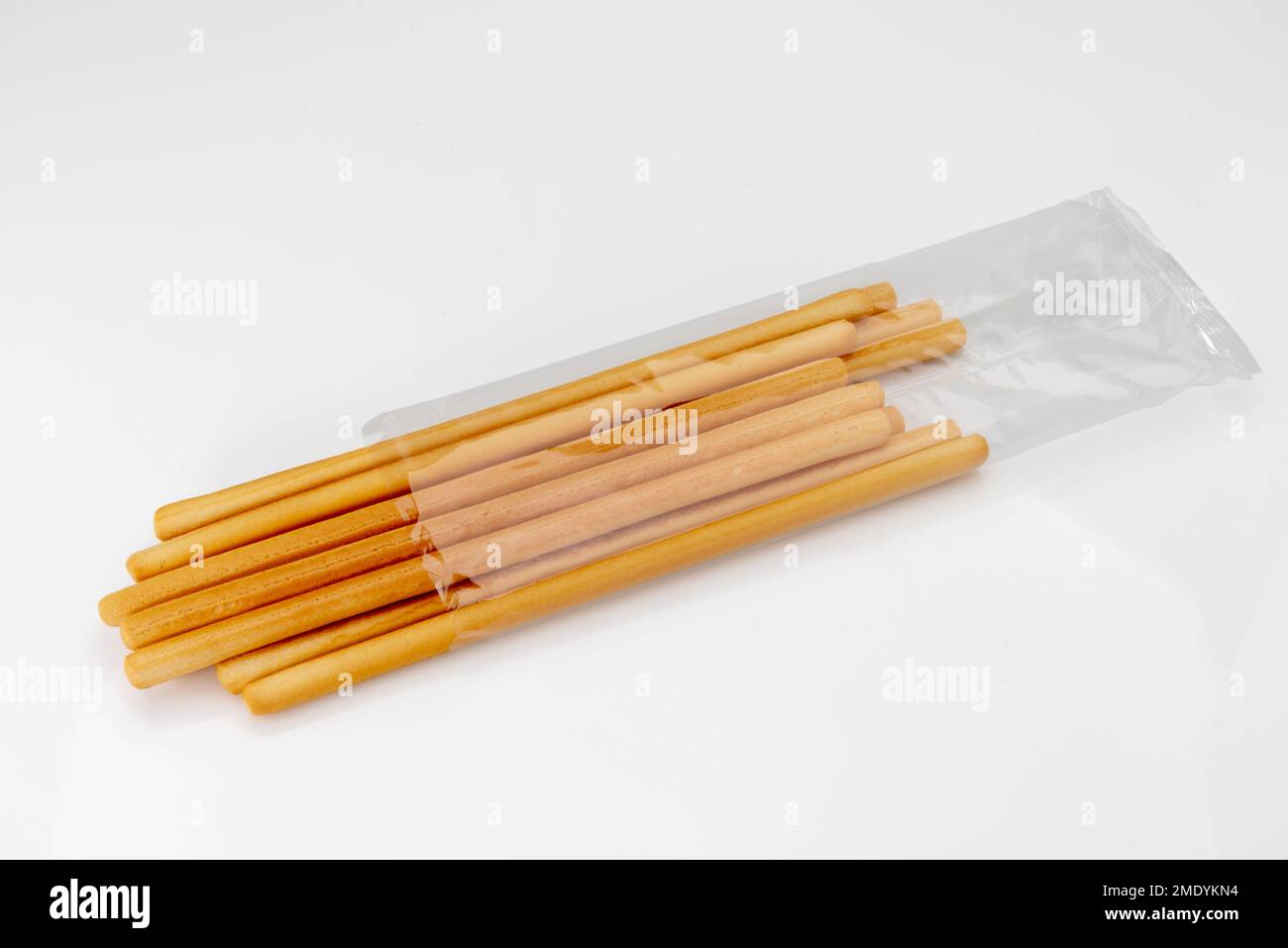 Breadsticks come out of transparent packaging. typical Italian Bread ...