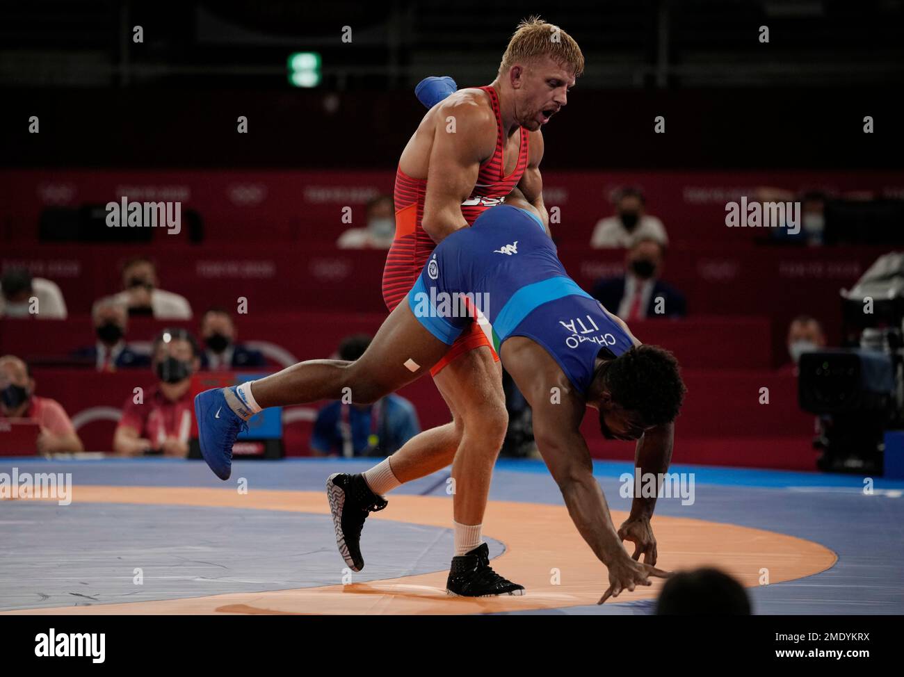 United State's Kyle Douglas Dake, left, competes against Italy's Frank ...