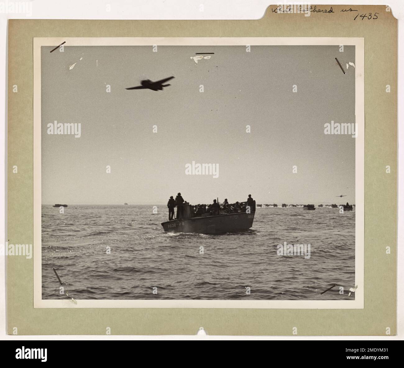 This image shows Coast Guard-manned invasion barges during training off ...