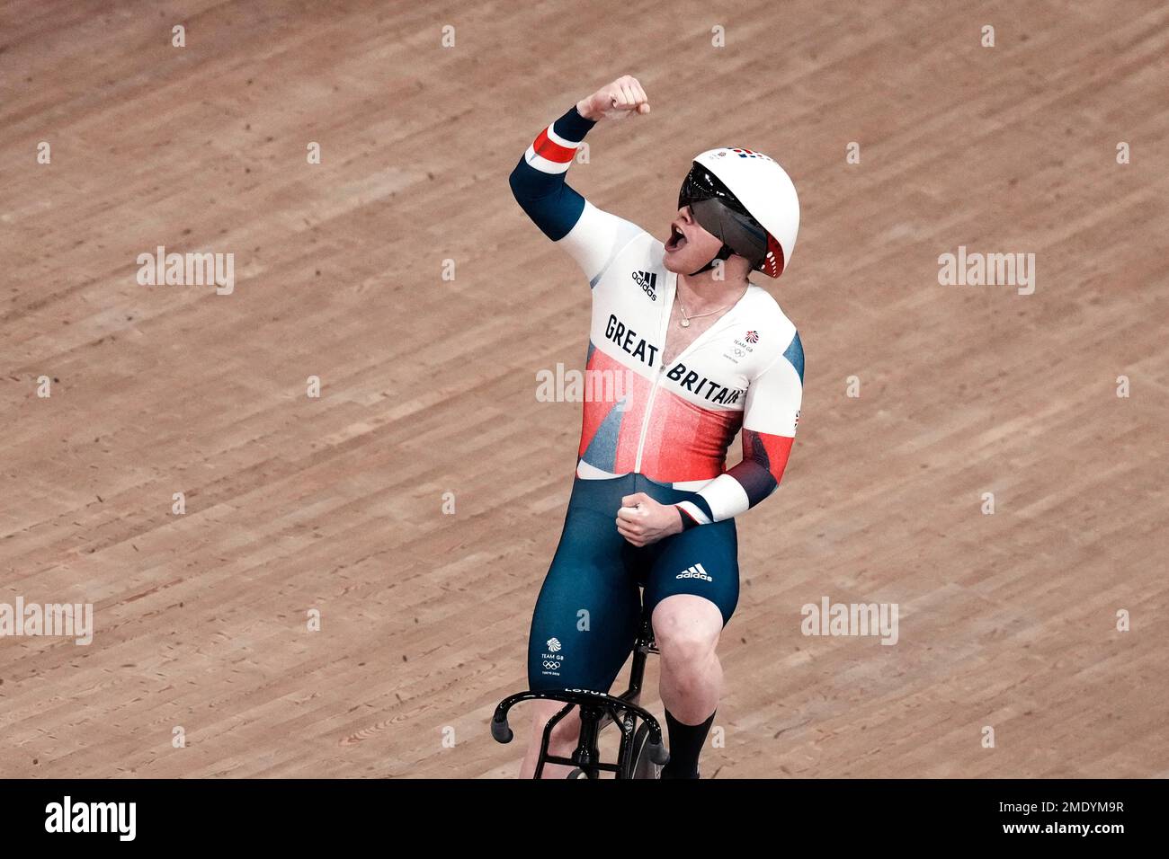 Jack Carlin of Team Britain celebrates winning the bronze medal during ...