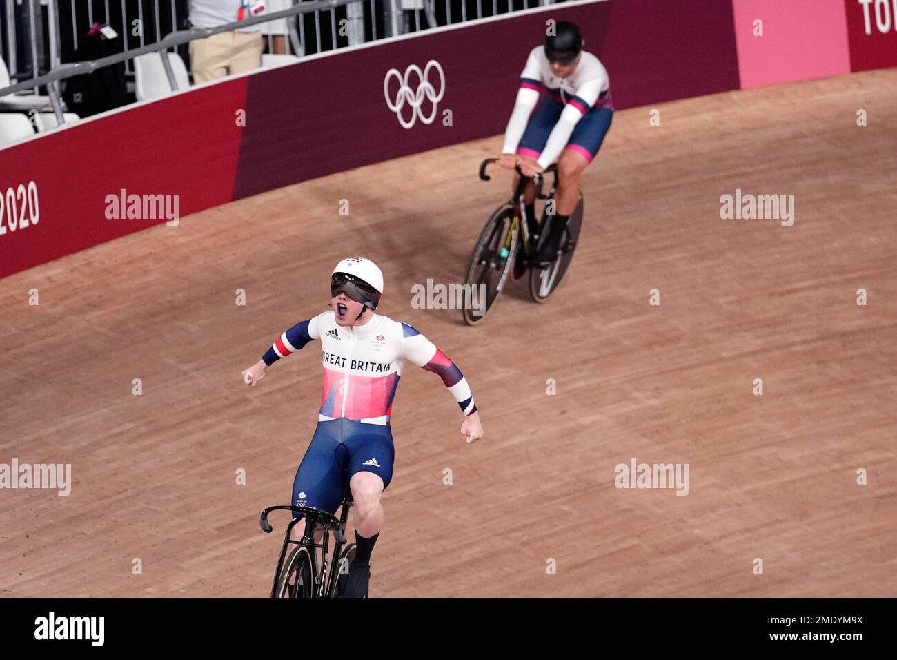 Jack Carlin Of Team Britain Celebrates Winning The Bronze Medal Over Denis Dmitriev Of Team