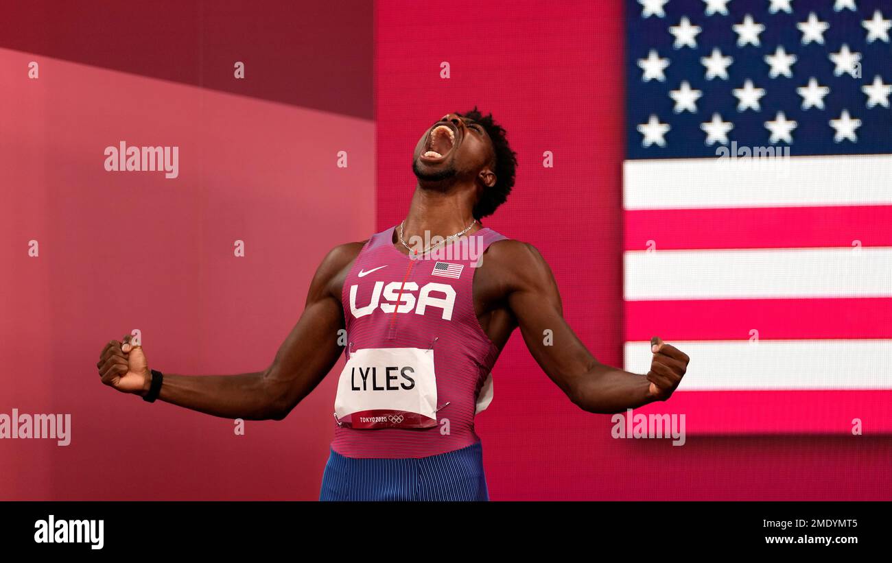 Noah Lyles, of the United States arrives to compete in the men's 200 ...