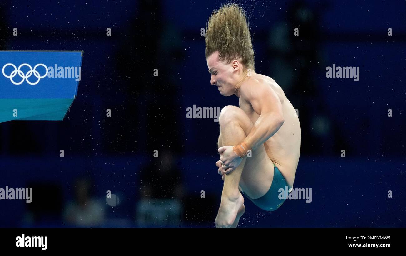 Cassiel Rousseau of Australia competes in men's diving 10m platform ...