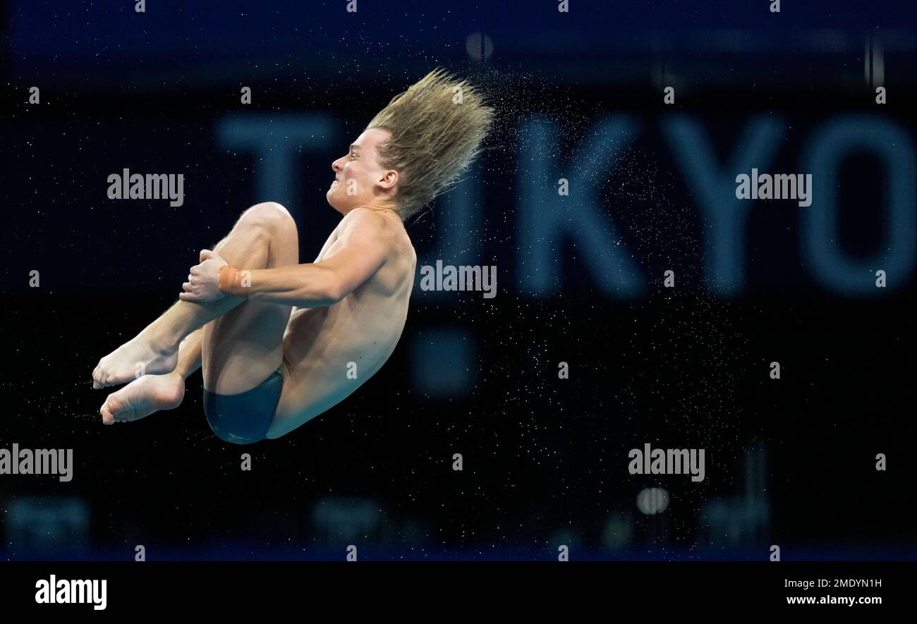 Cassiel Rousseau of Australia competes in men's diving 10m platform ...