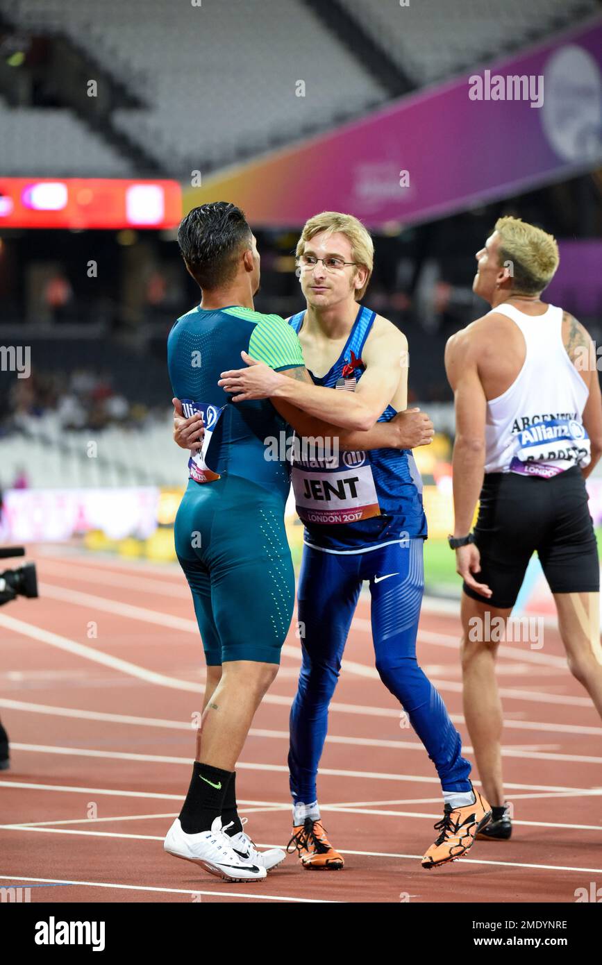 Ayden Jent of USA after competing in the 2017 World Para Athletics Championships in the Olympic ...
