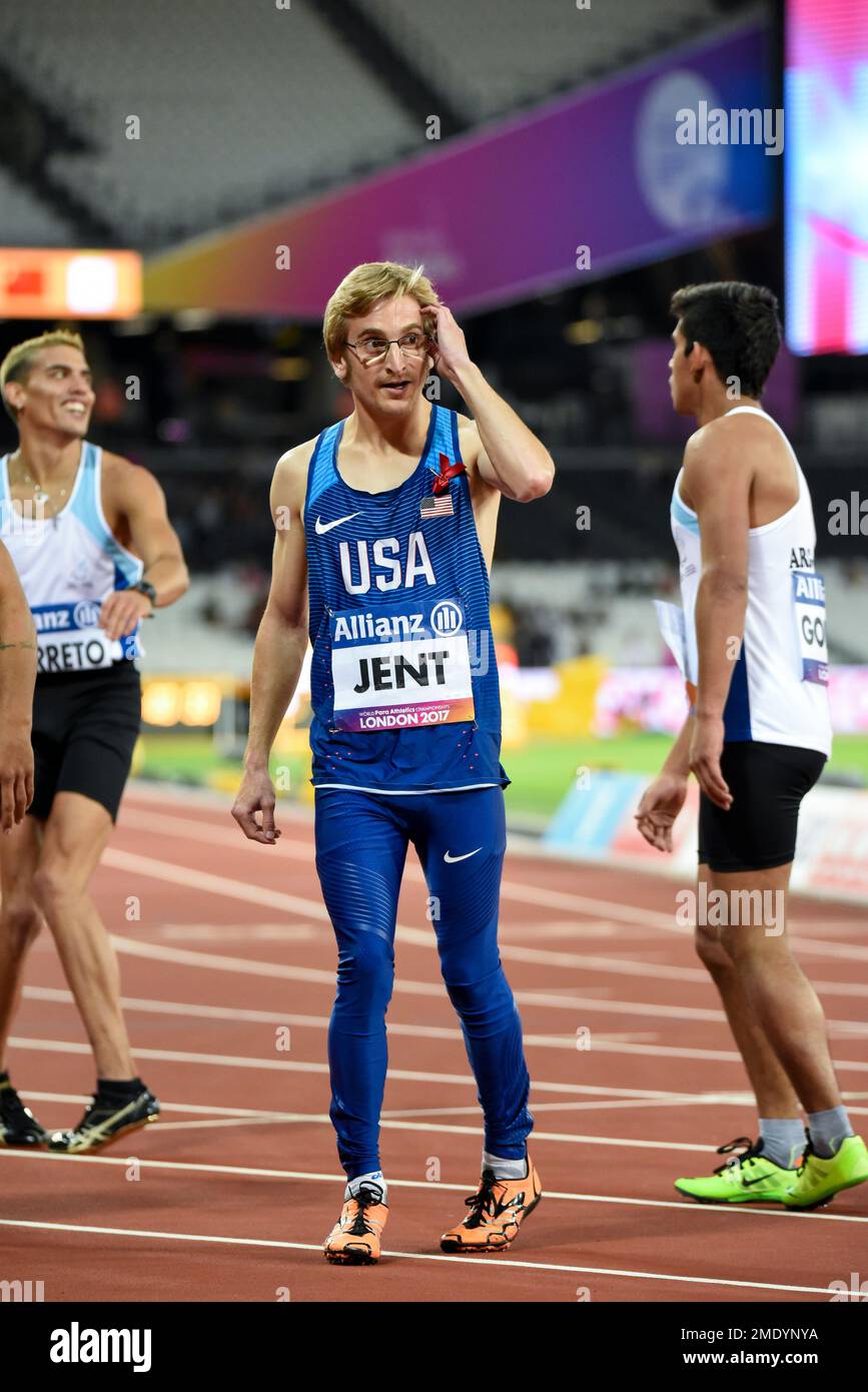Ayden Jent of USA after competing in the 2017 World Para Athletics ...
