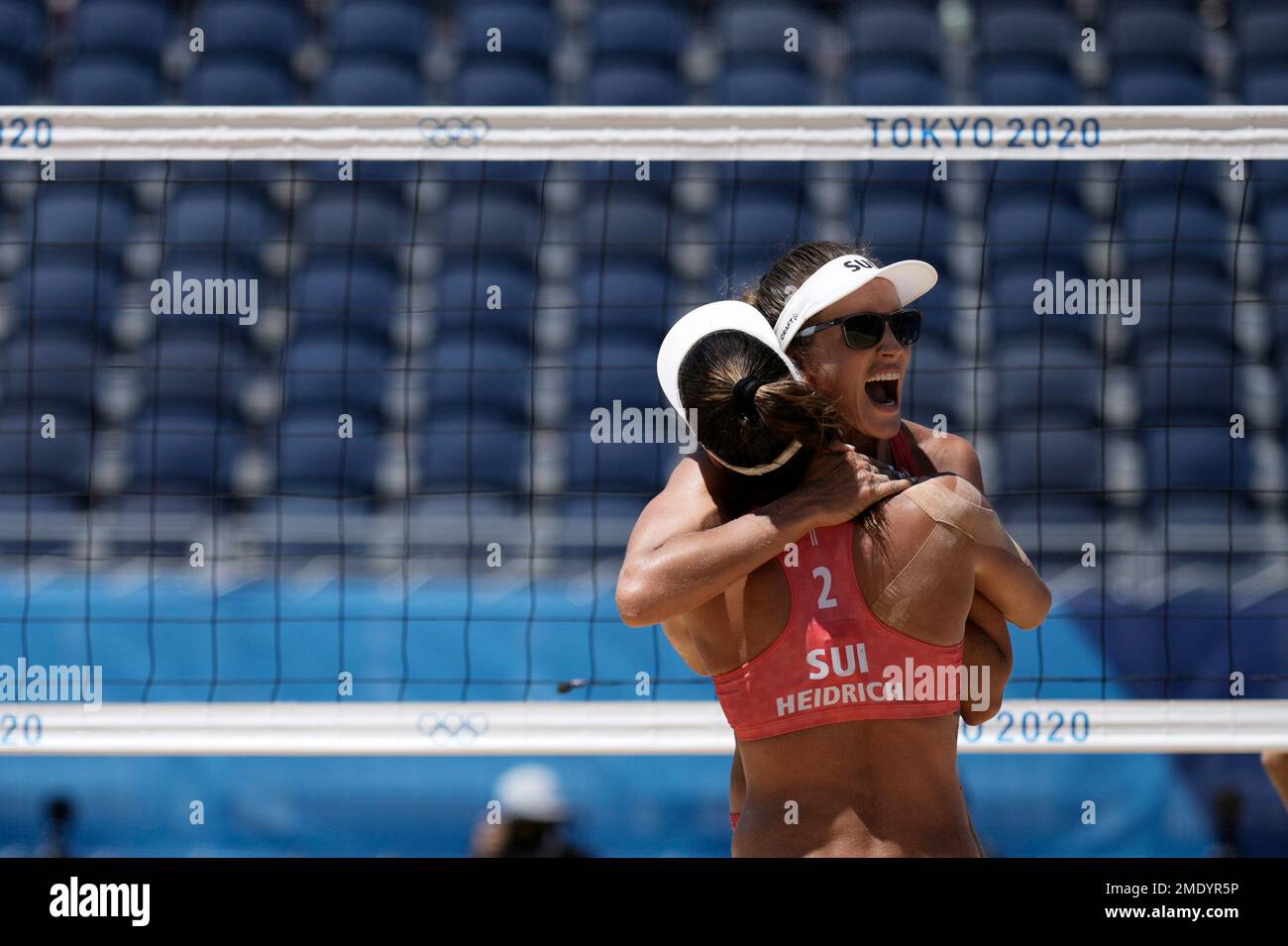 Anouk Verge-Depre, right, of Switzerland, and teammate Joana Heidrich ...