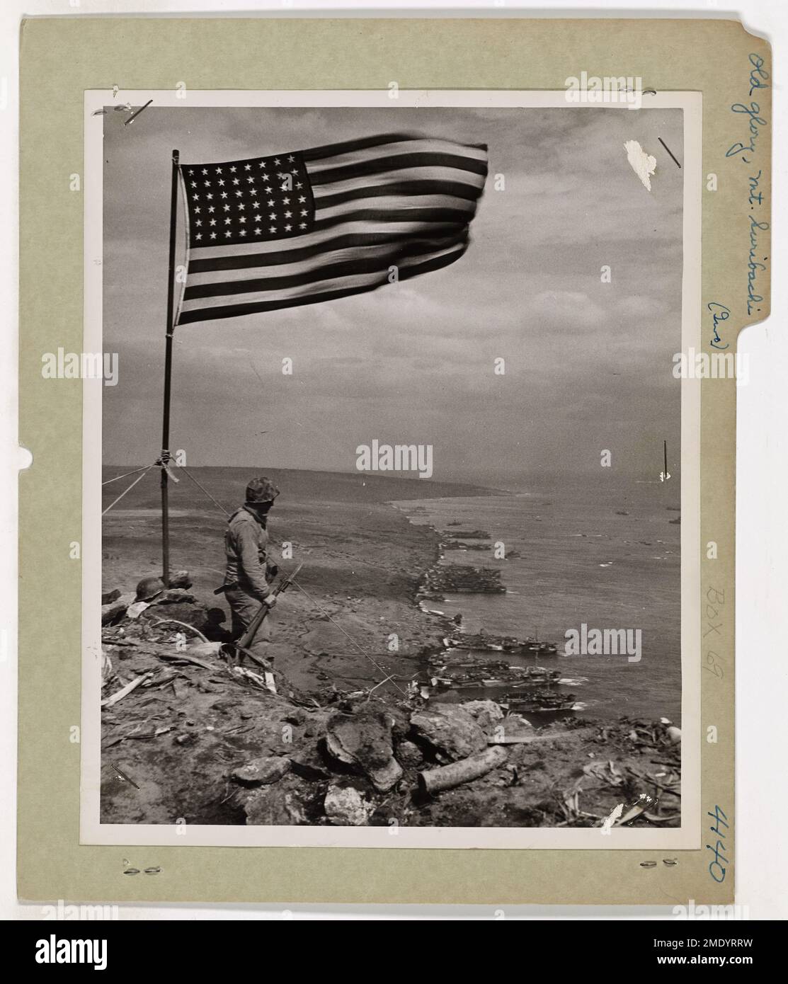 The American flag flies over Iwo Jima in a historic moment after U.S ...