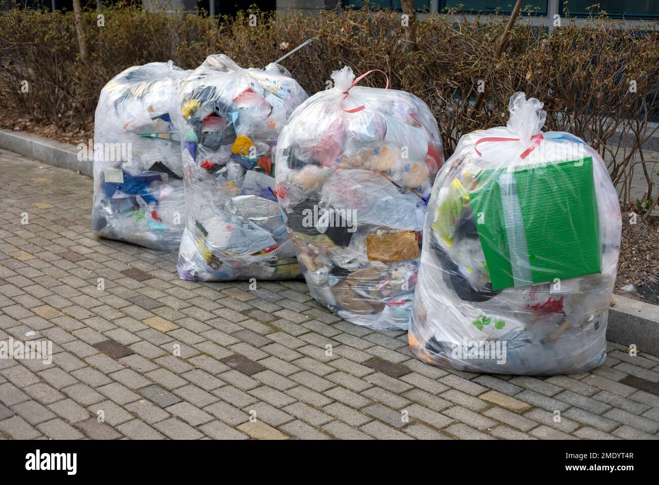 Pile of Styrofoam, separate the garbage on the apartment complex Stock ...